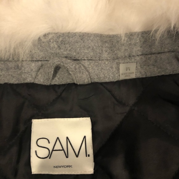 SAM. | Jackets & Coats | Sam Devon Shearling Lamb Collar Hooded Jacket ...